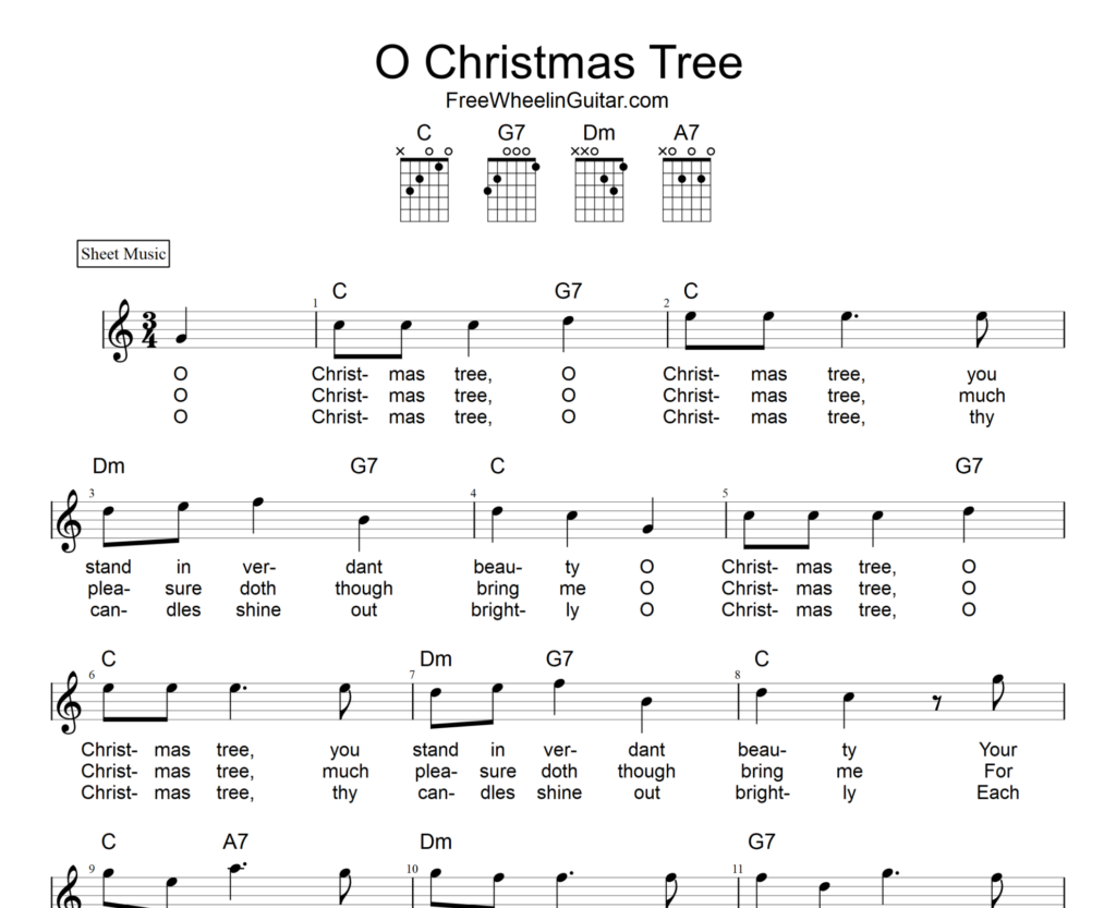 O Christmas Tree – Lead Sheet | FreewheelinGuitar.com