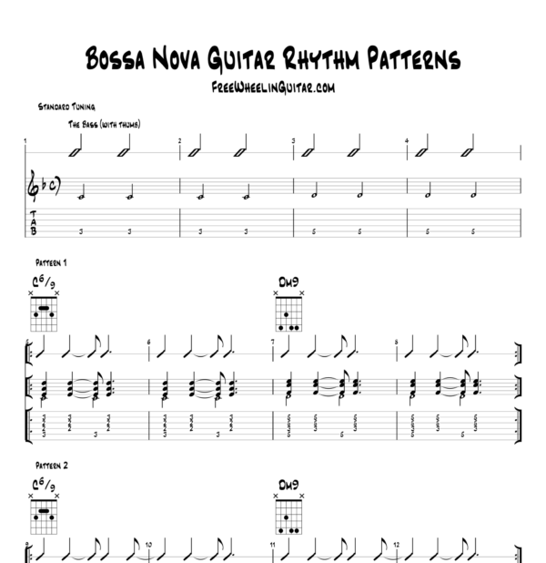 Bossa Nova Guitar Rhythm Patterns | FreewheelinGuitar.com